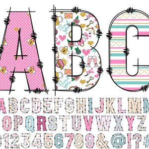 Valentine's Day Letters PNG, Love Letters Clip Art, PNG, Doodle ...