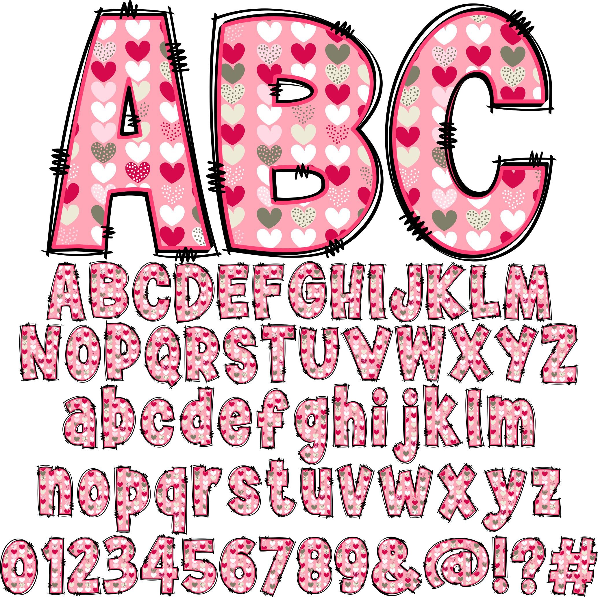 Valentine's Day Alphabet PNG Valentines Letters - Etsy
