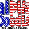 Patriotic Doodle Letters Alphabet PNG, 4th of July, Independence Day ...