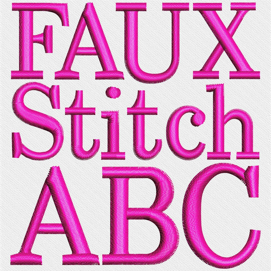 Faux Embroidery Pink Stitch, Alphabet PNG, Faux Stitch Letters, Alpha ...