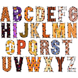 Halloween Clipart Alphabet PNG, Doodle Alphabet Clip Art, Transparent ...