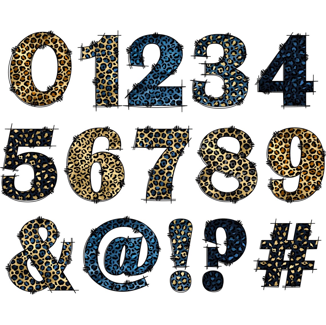 Leopard Print Alphabet PNG Doodle Clip Art Transparent PNG - Etsy