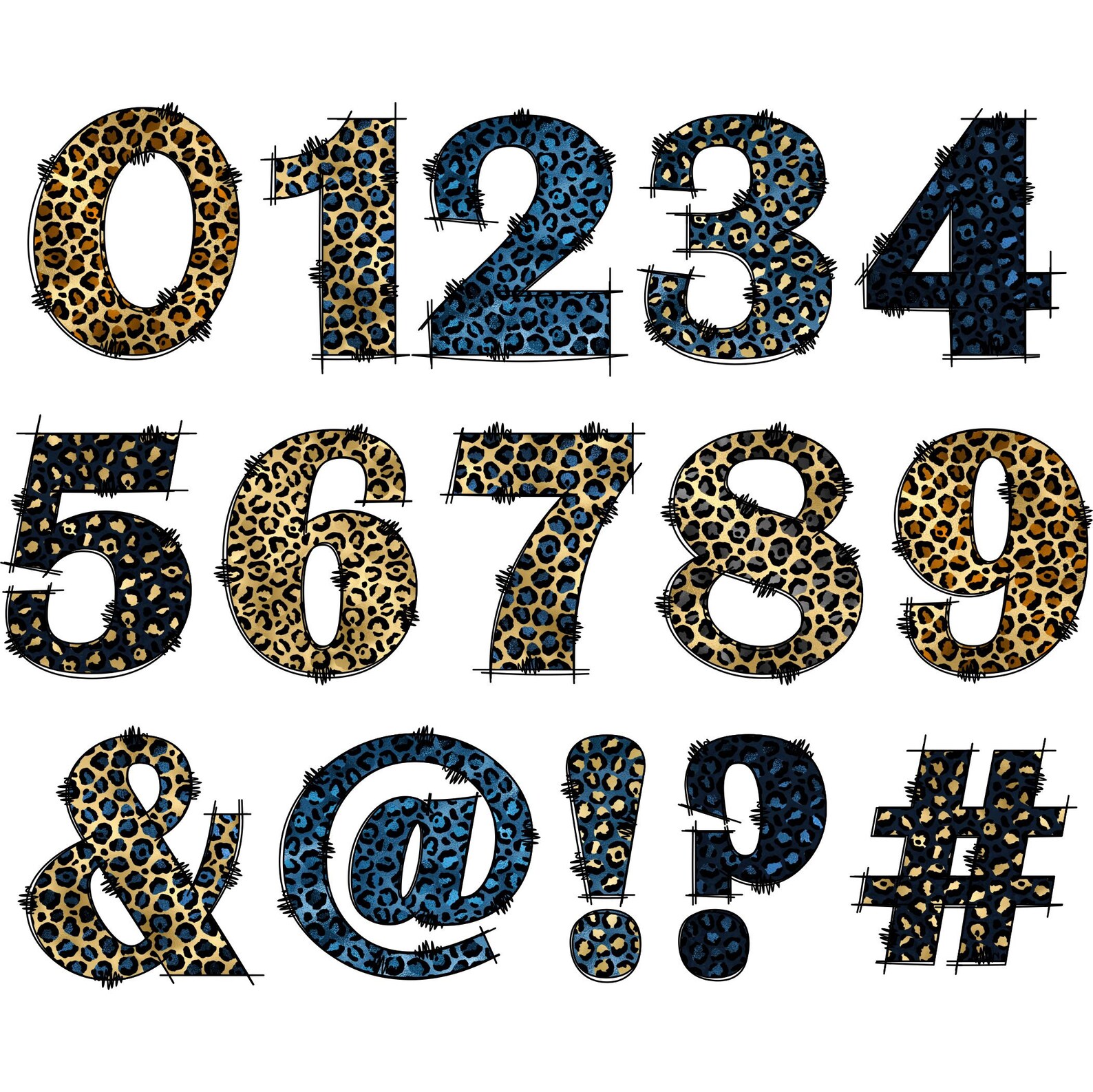 Leopard Print Alphabet PNG Doodle Clip Art Transparent PNG | Etsy