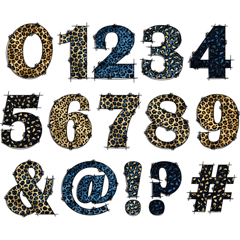 Leopard Print Alphabet PNG Doodle Clip Art Transparent PNG | Etsy