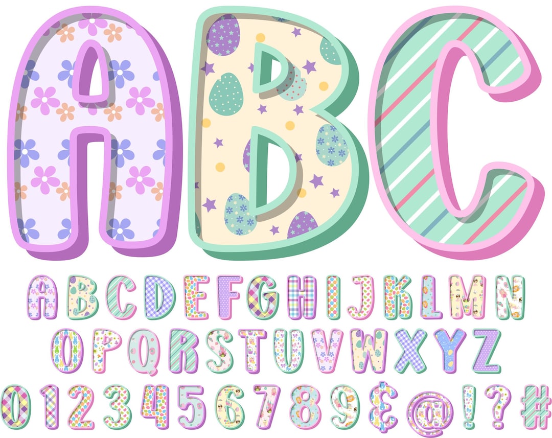 Easter Letters PNG, Alphabet Clip Art, PNG, Doodle Easter, Doodle ...