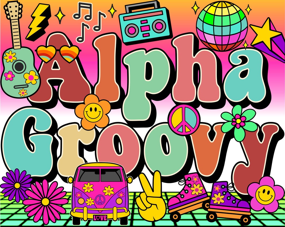 Groovy Alphabet PNG, Retro Boho Letters, Retro Doodle, Groovy Doodle ...