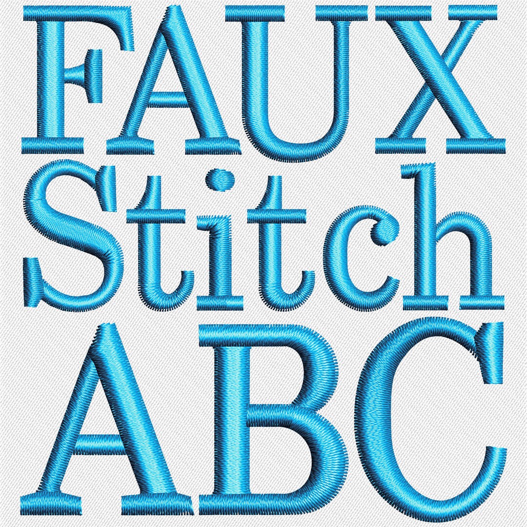 Faux Embroidery Light Blue Stitch, Alphabet PNG, Faux Stitch Letters ...