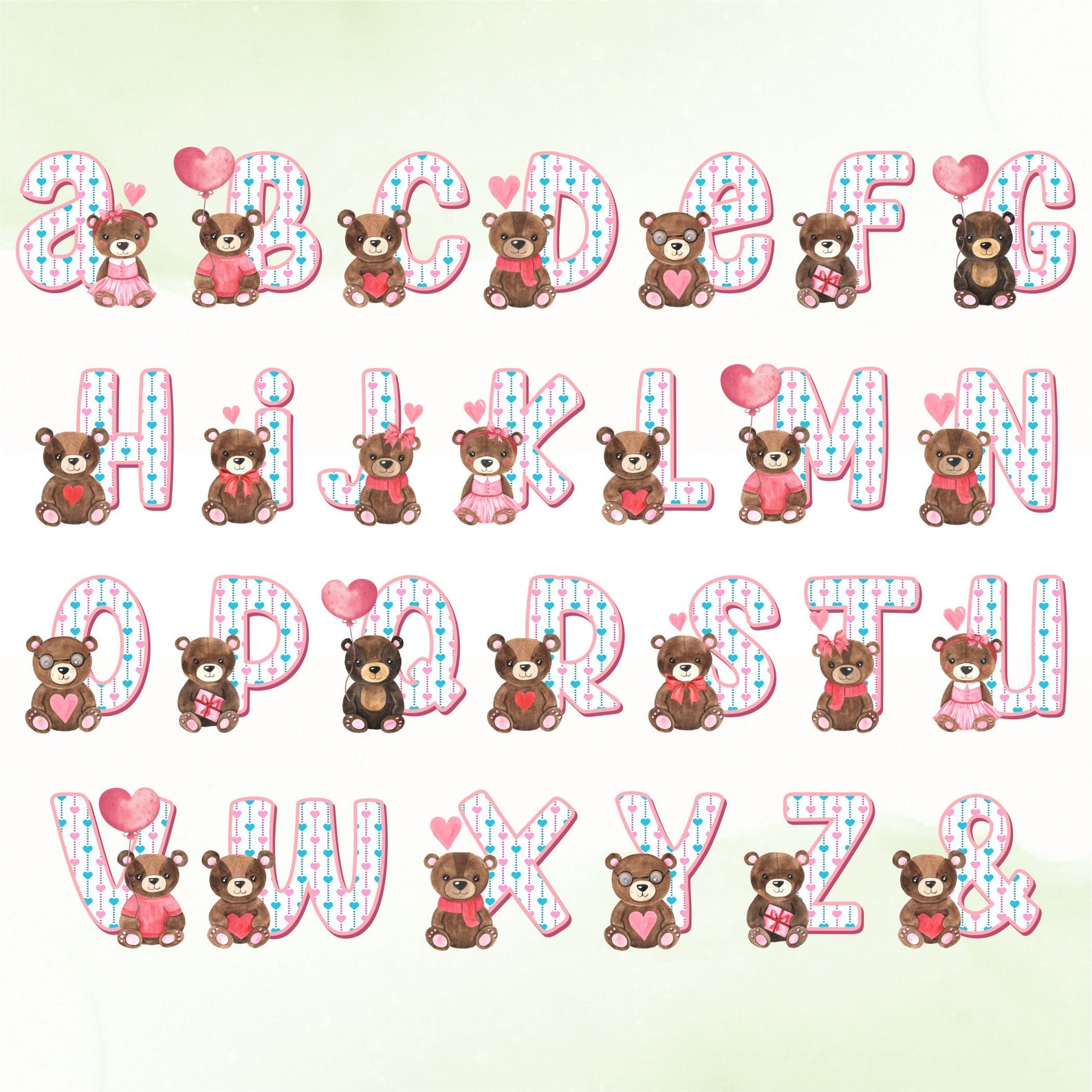 Valentine's Day Letters PNG Love Alphabet Clip Art PNG - Etsy