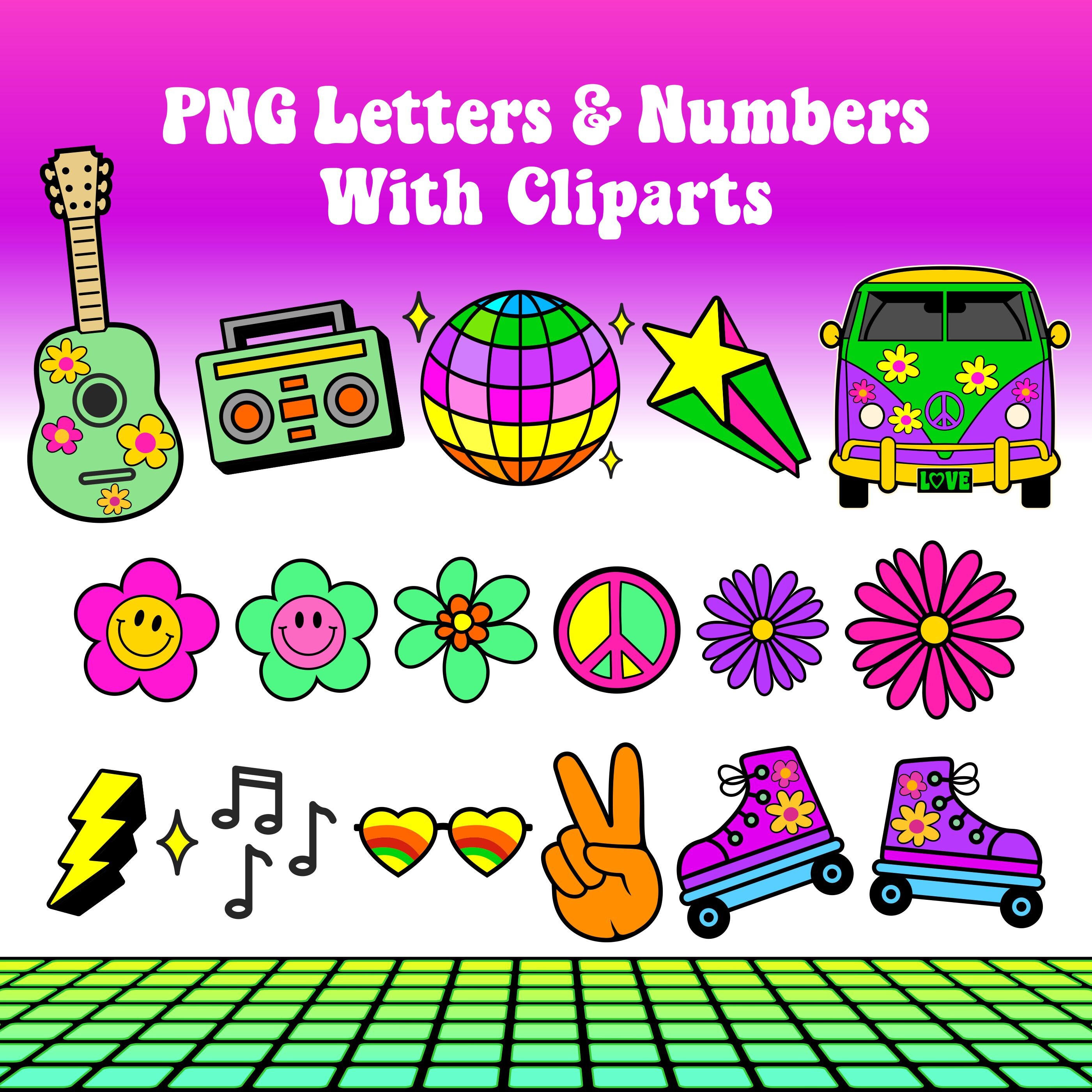 Groovy Alphabet PNG, Retro Boho Letters, Retro Doodle, Groovy Doodle ...