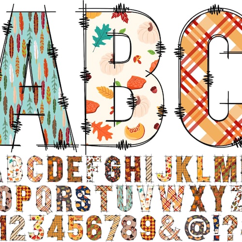 Thanksgiving Clipart Alphabet PNG Doodle Alphabet Clip Art - Etsy