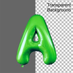 Green Balloon PNG Letters, Transparent Background, Balloon Alphabet ...