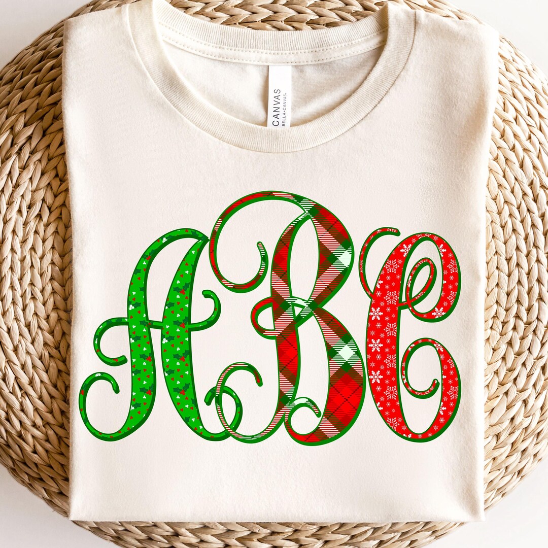 Christmas Monogram PNG Letters, Interlocking Monogram, Alpha Monogram ...