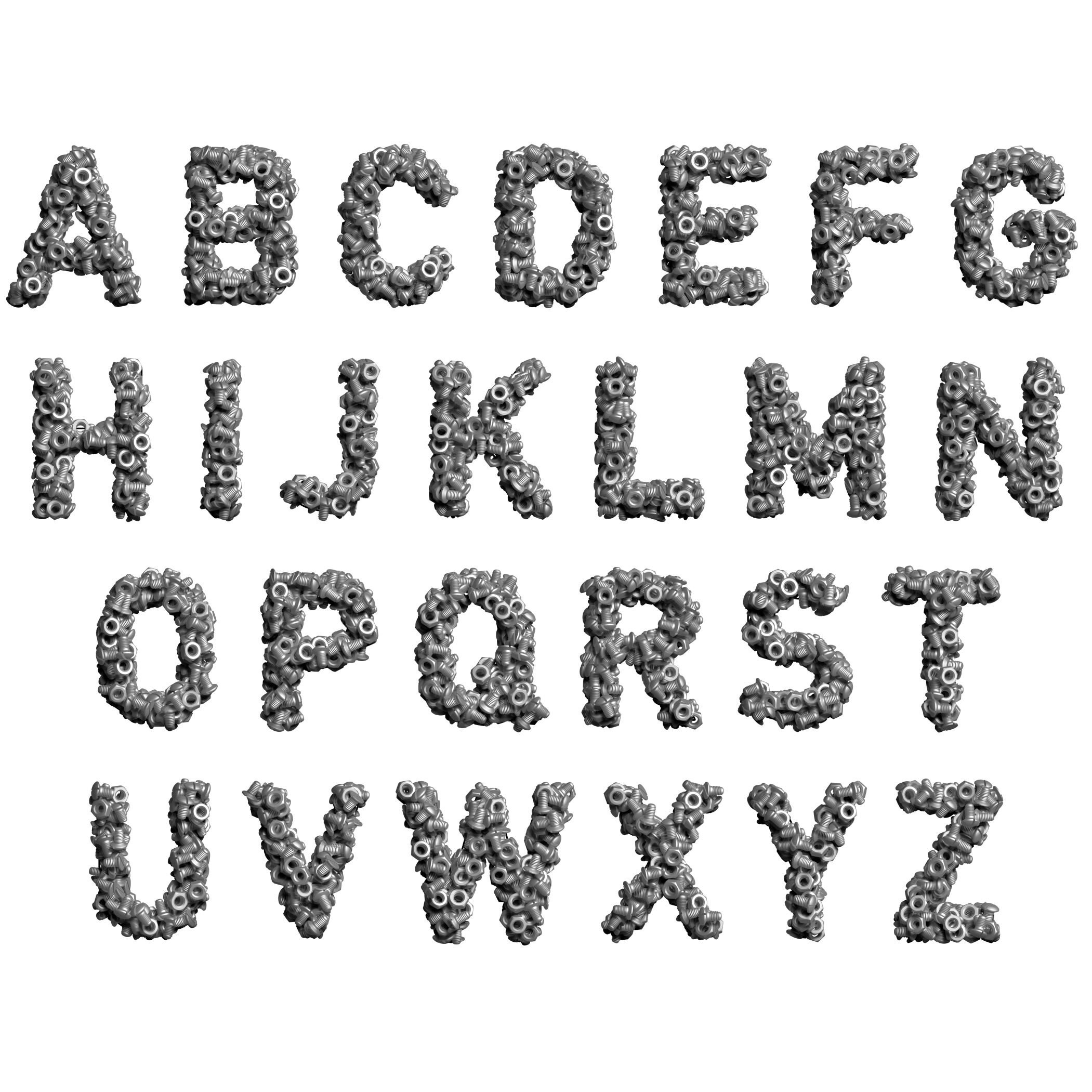 3D Bolts PNG Letters Transparent Background Bolts Alphabet - Etsy Canada