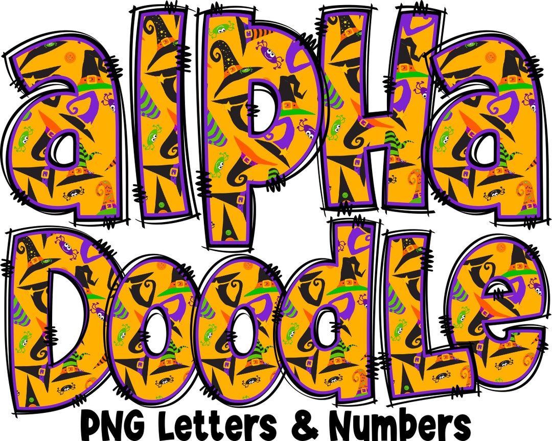 Halloween Alphabet PNG, Halloween, Halloween Day, Alpha Doodle, PNG ...