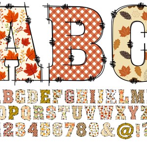 Fall Autumn Clipart Alphabet PNG, Doodle Alphabet, Transparent PNG ...