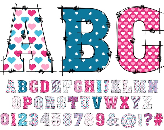 Valentine's Day Alphabet PNG Love Alphabet Clip Art PNG | Etsy