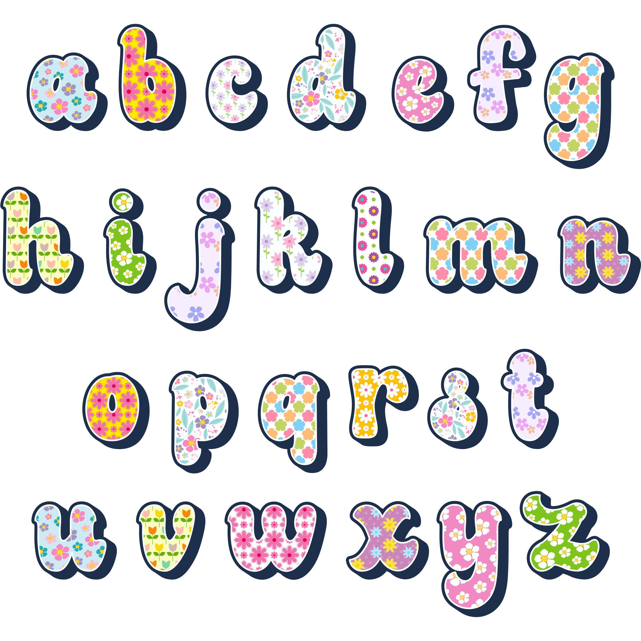 Retro Spring Alphabet PNG Alphabet Clip Art PNG Doodle - Etsy