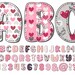 Faux Applique Valentine's Day Alphabet PNG, Love Alphabet Clip Art, PNG ...