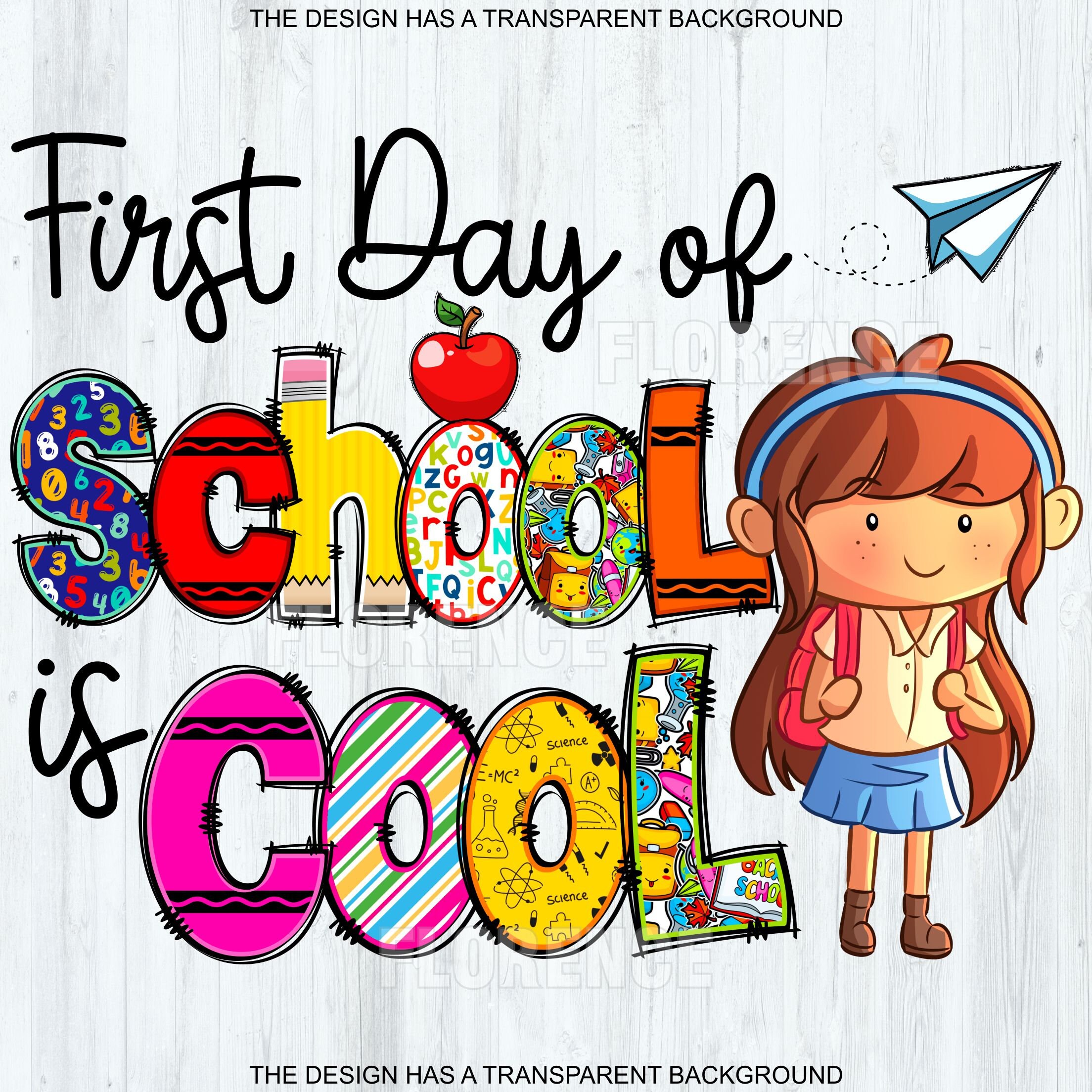 First Day of School is Cool PNG, Alpha Doodle, PNG Letters, Doodle ...