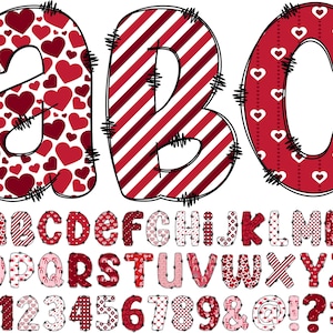 Valentine's Day Alphabet PNG, Love Alphabet Clip Art, PNG, Doodle ...