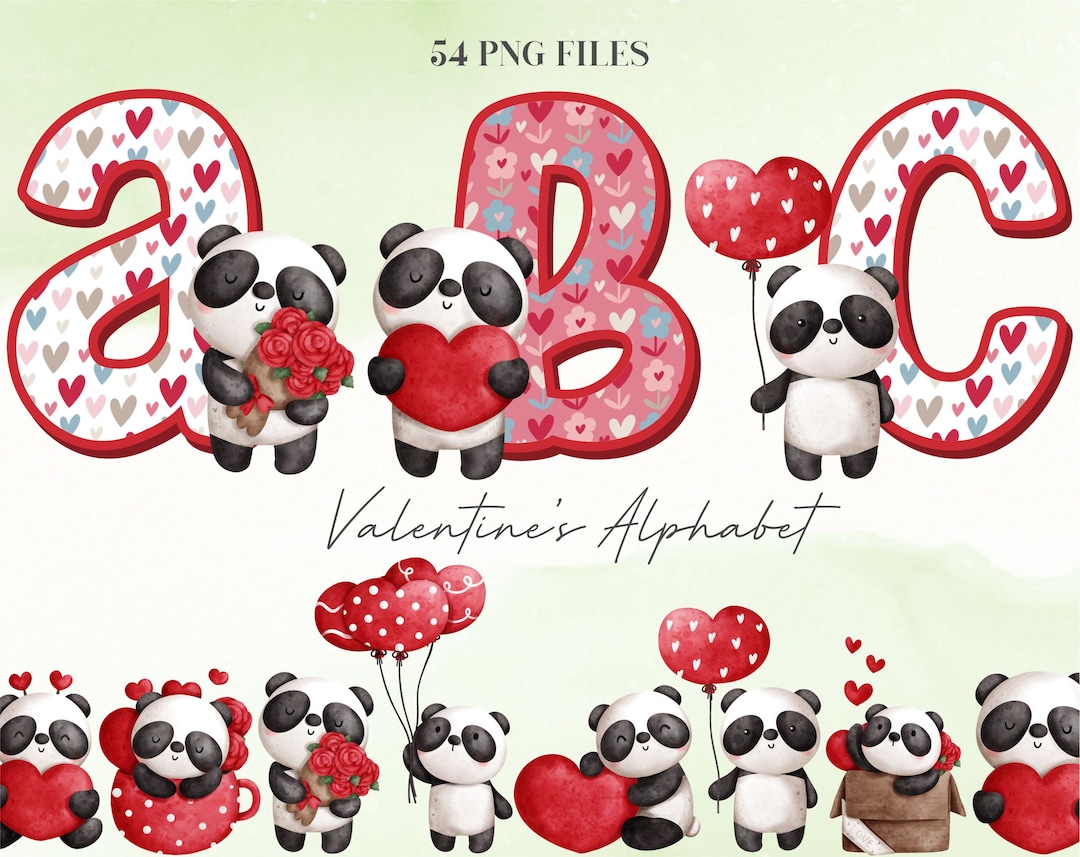Valentine's Day Letters PNG, Love Alphabet Clip Art, Doodle Valentines ...