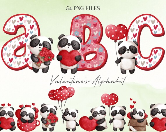 Valentine's Day Letters PNG Love Alphabet Clip Art PNG - Etsy