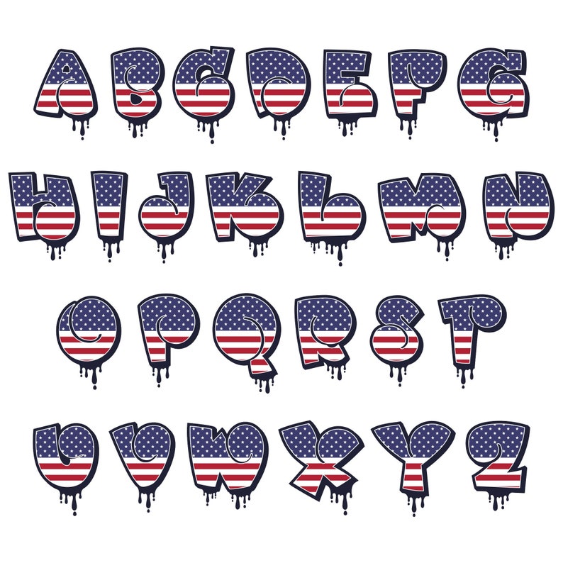 Graffiti Independence Day Letters PNG, 4th of July Letters, Patriotic ...