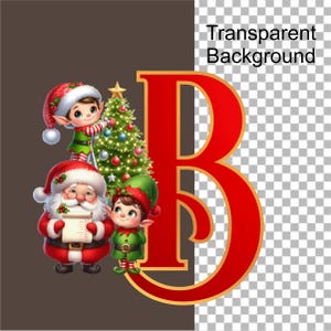 Christmas Santa Alphabet PNG, Christmas Letters, Clip Art, Transparent ...