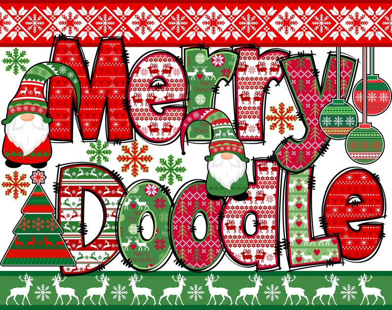 Nordic Christmas Alphabet PNG, Merry Christmas, Christmas, Alpha Doodle ...