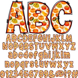 BUNDLE Autumn Fall Alphabet PNG, Fall, Alpha Doodle, Letters, Fall ...