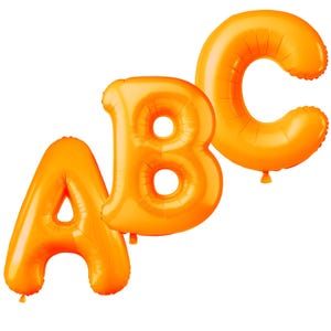 Orange Balloon PNG Letters, Transparent Background, Balloon Alphabet ...