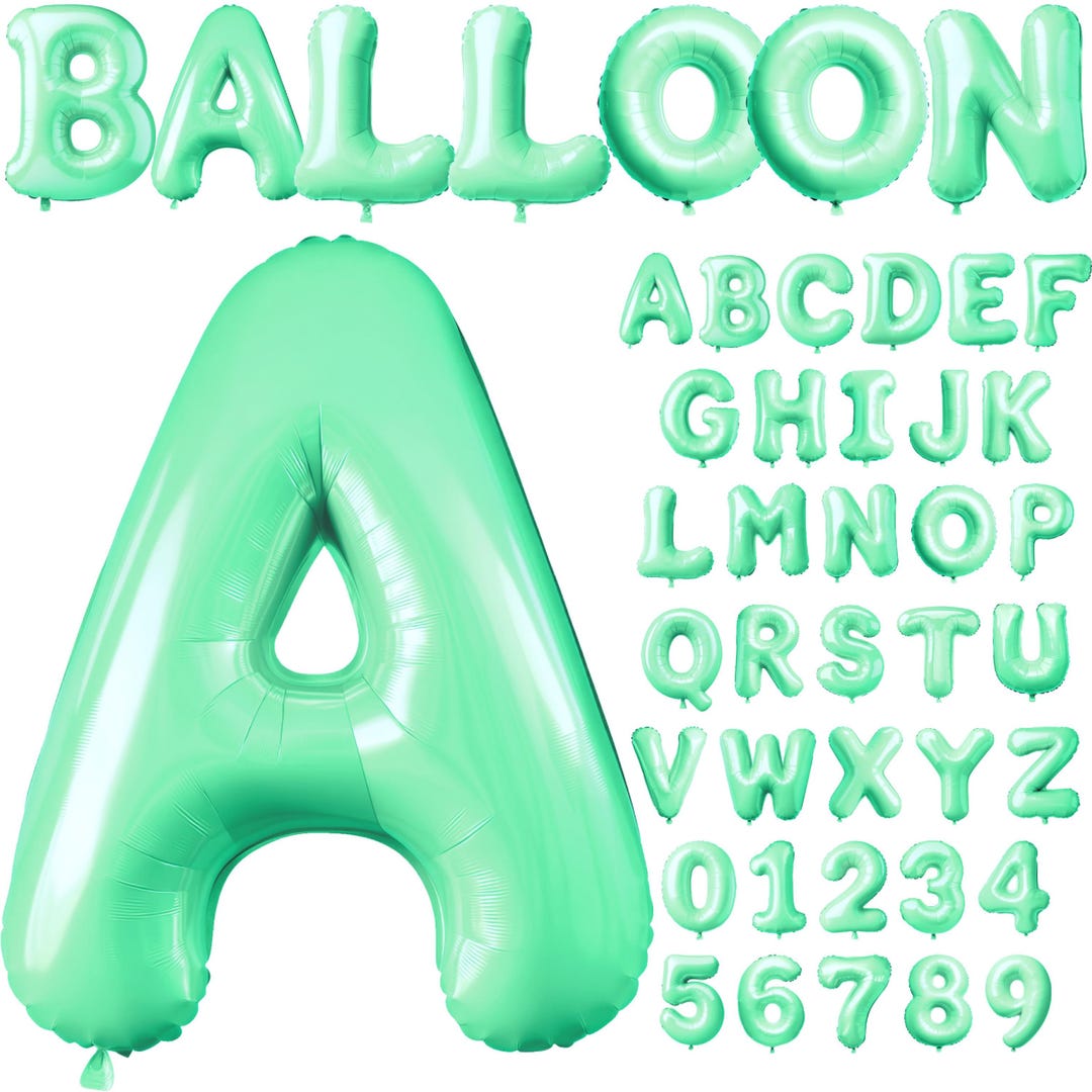 Aqua Balloon PNG Letters, Transparent Background, Balloon Alphabet Clip ...