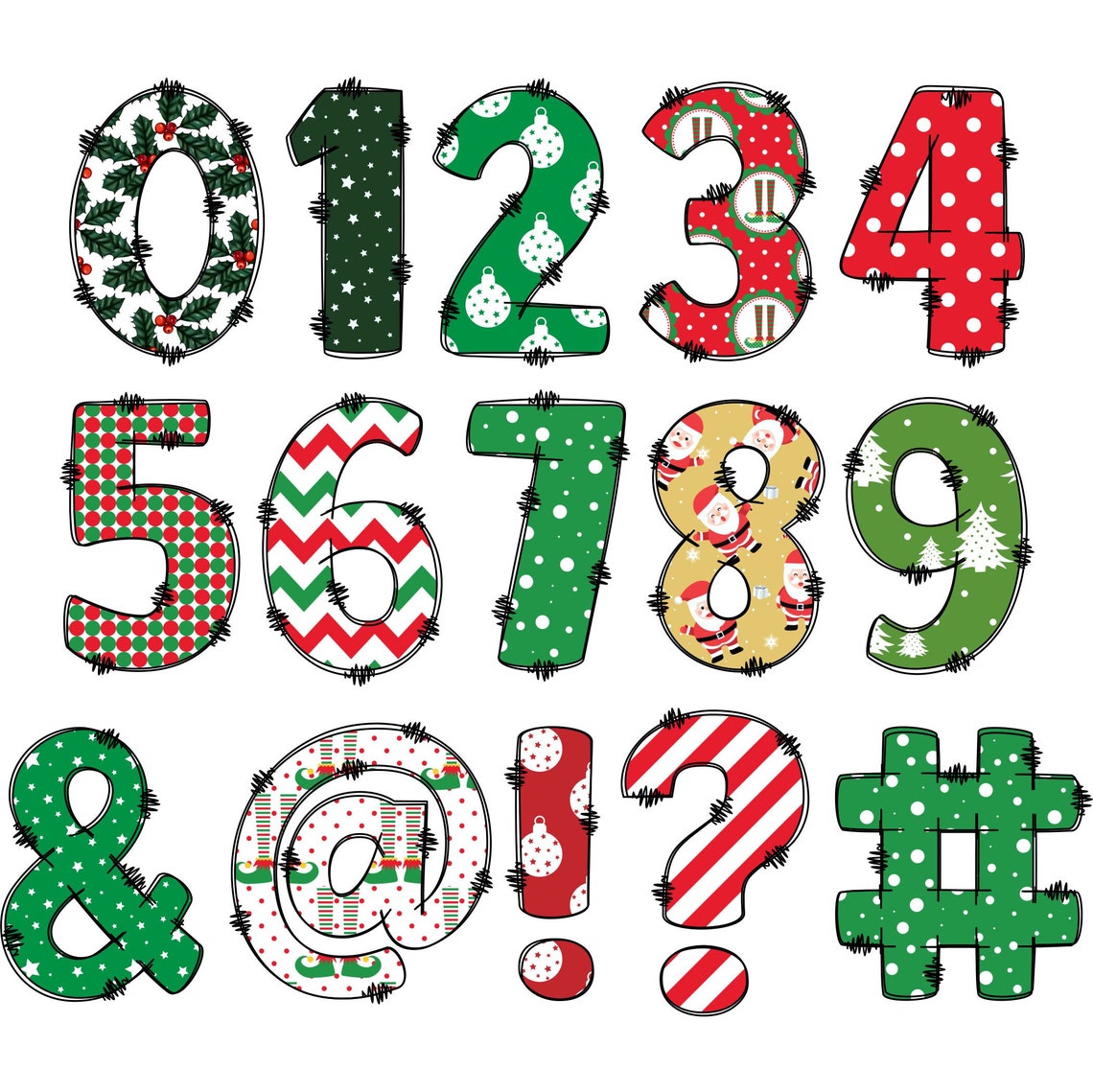 Christmas Clipart Alphabet PNG Classic Wrapping Paper - Etsy