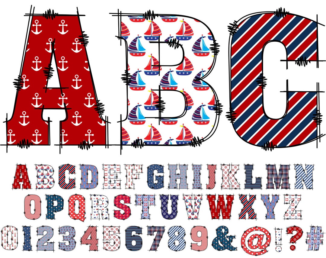 Nautical Alphabet PNG, Doodle Alphabet Clip Art, Transparent PNG ...