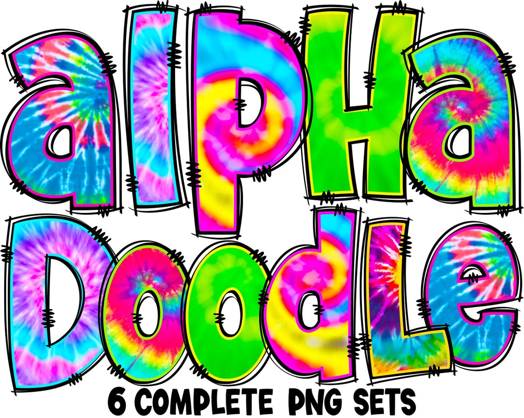 Tie Dye Alphabet PNG, Doodle Alphabet Clip Art, Transparent PNG, Doodle ...