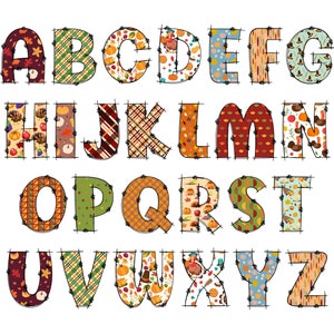 Thanksgiving Clipart Alphabet PNG, Watercolor Alphabet Clip Art, Doodle ...