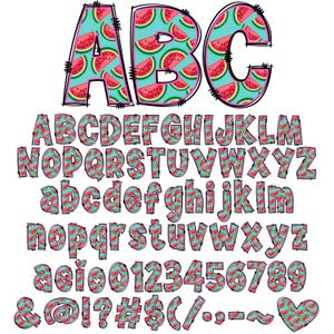 Summer Letters & Numbers PNG, Alpha Doodle, PNG Letters, Doodle Letters ...