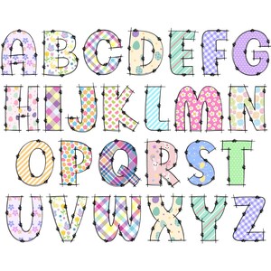 Easter Alphabet PNG, Alphabet Clip Art, PNG, Doodle Easter, Doodle ...