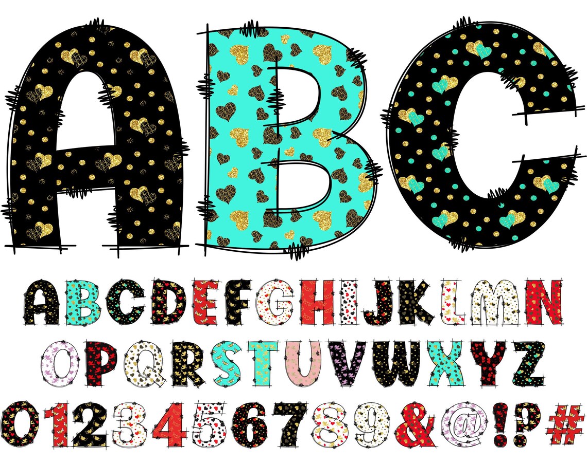 Valentine's Day Letters PNG Love Alphabet Clip Art PNG - Etsy