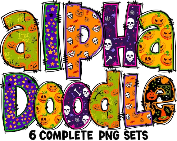 BUNDLE Halloween Alphabet PNG Halloween Halloween Day Alpha - Etsy