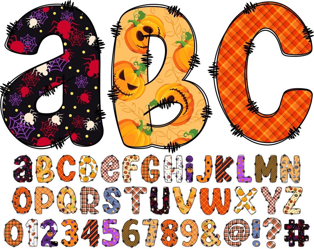 Halloween Clipart Alphabet PNG, Doodle Alphabet Clip Art, Transparent ...