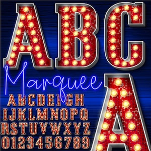 BUNDLE Marquee Letters PNG, Light Bulbs Letters, Patriotic Letters, 3D ...