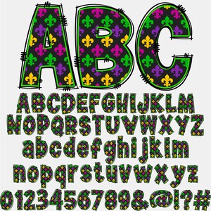 Mardi Gras Alphabet PNG, Carnival Letters, Alpha Doodle, Mardi Gras ...