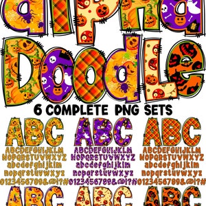 BUNDLE 48 Halloween Alphabet PNG Complete Sets, Halloween Letters ...