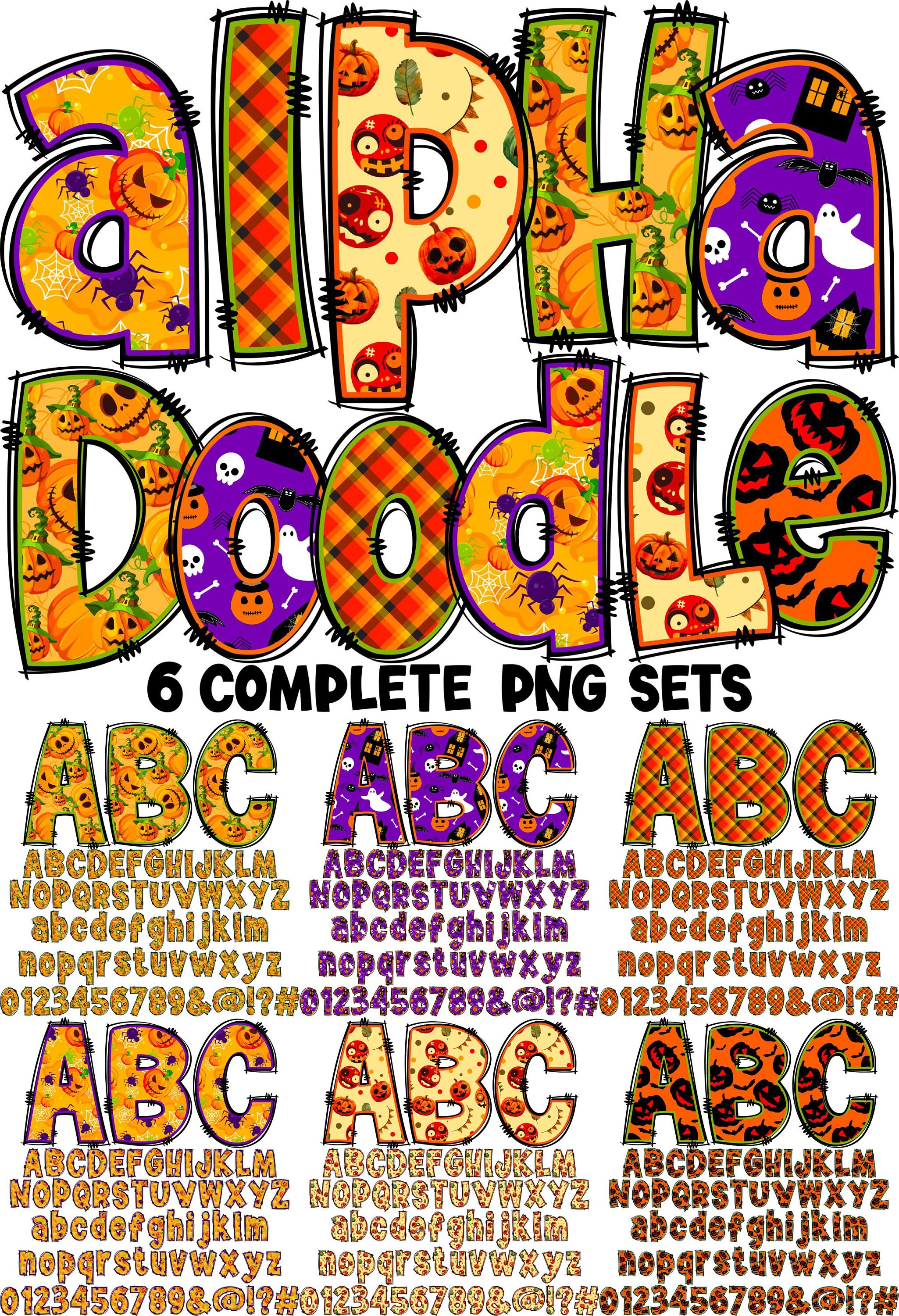 BUNDLE 48 Halloween Alphabet PNG Complete Sets Halloween - Etsy