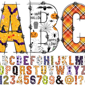 Halloween Clipart Alphabet PNG, Doodle Bats Witch Hat Clip Art ...