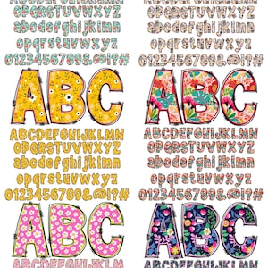 BUNDLE 50 Floral Alphabet Sets, Doodle Alpha, Doodle Flowers, Doodle ...