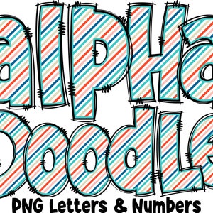 Stripe Letters & Numbers PNG, Alpha Doodle, PNG Letters, Stripe Doodle ...