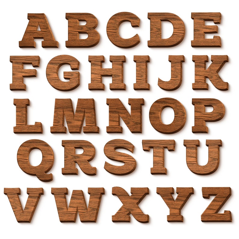 3D Wood PNG Letters Transparent Background Wooden Alphabet - Etsy