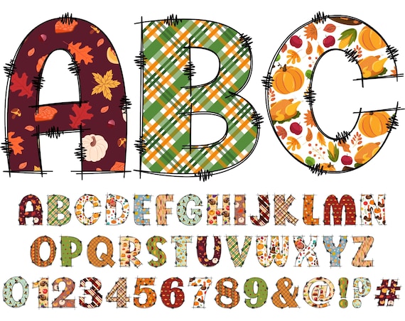 Thanksgiving Clipart Alphabet PNG Watercolor Alphabet Clip - Etsy
